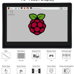 3.5" DPI Touch LCD 640x480, DPI666 262K Colors 60Hz Refresh Rate IPS Display Capacitive Screen, Toughened Glass Cover,for Raspberry Pi 4B/3B+/3A+/Pi Zero/Pi Zero 2W/Compute Module 4