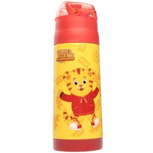 daniel tiger 13 oz insulated water bottle with latching lid - easy to use for kids - reusable spill proof & bpa-free, keeps drinks cold for hours, fits in lunch boxes & bags, fun xmas gift for school