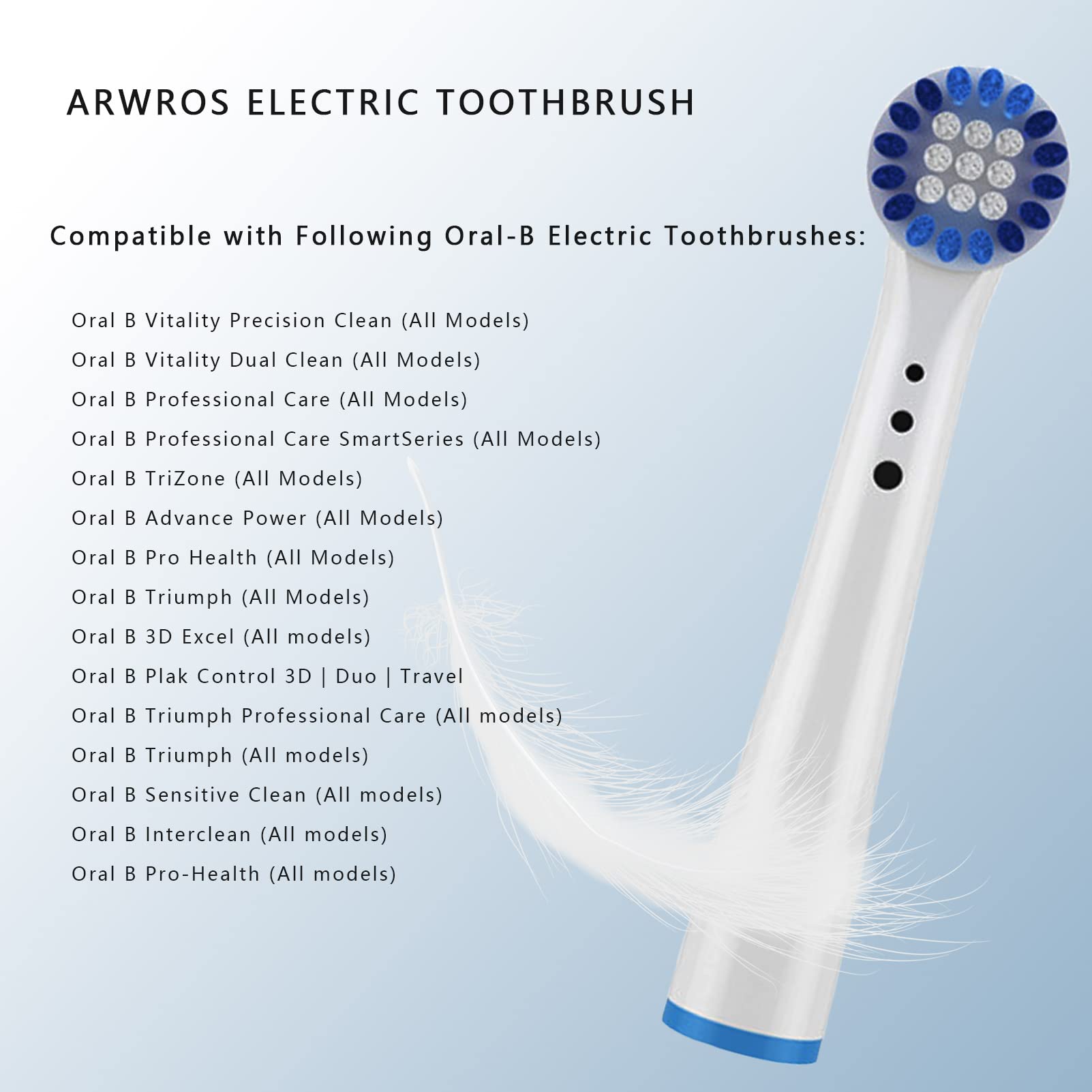 ARWROS Electric Toothbrush Heads, Compitable with Oral-b Braun Electric Toothbrush Heads, Electric Toothbrush Heads Replacement - 12 Count