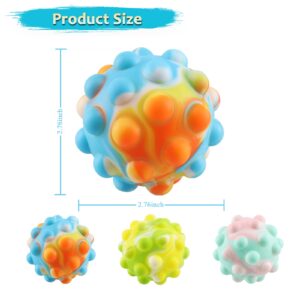 3PCS Pop Stress Balls Fidget Toy, 3D Ball Popping It Relieve Restless Toy, Anxiety Relief Fingertip Toy Stretchy Balls, Early Education Brain Development Toy, Hand Finger Exerciser