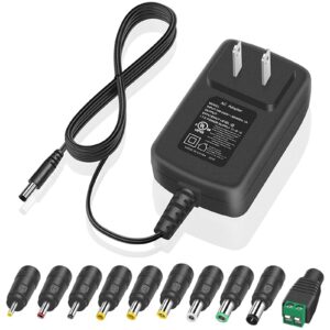 15v 1a 0.5a 0.8a ac adapter power supply 15w 10 tips power cord ul listed charger for scanners cctv speakers routers led lights replacement