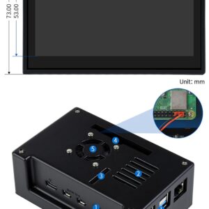 3.5" DPI Touch LCD 640x480, DPI666 262K Colors 60Hz Refresh Rate IPS Display Capacitive Screen, Toughened Glass Cover,for Raspberry Pi 4B/3B+/3A+/Pi Zero/Pi Zero 2W/Compute Module 4