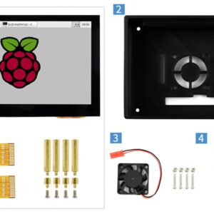 3.5" DPI Touch LCD 640x480, DPI666 262K Colors 60Hz Refresh Rate IPS Display Capacitive Screen, Toughened Glass Cover,for Raspberry Pi 4B/3B+/3A+/Pi Zero/Pi Zero 2W/Compute Module 4