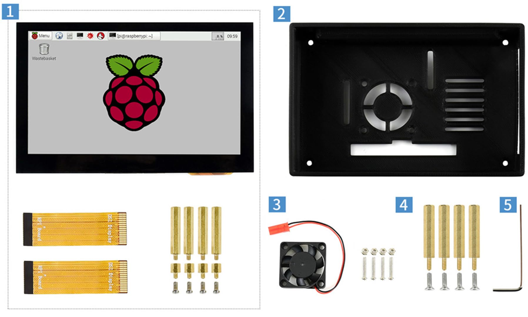 3.5" DPI Touch LCD 640x480, DPI666 262K Colors 60Hz Refresh Rate IPS Display Capacitive Screen, Toughened Glass Cover,for Raspberry Pi 4B/3B+/3A+/Pi Zero/Pi Zero 2W/Compute Module 4