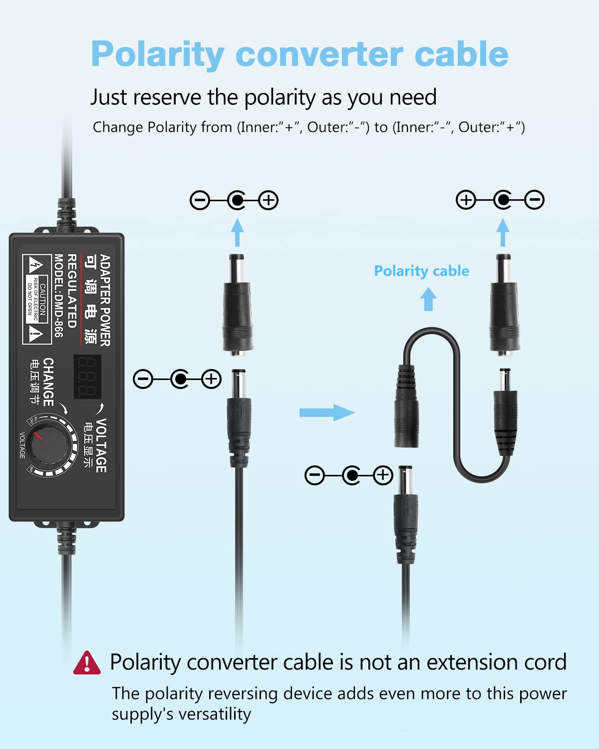 Aclorol 120W Universal Power Adapter 12V 10A Power Supply Adjustable AC/DC Adapter 100-240V AC to DC 12V 9V 6V 5V 3V 10A 8A 6A 5A 4A 3A Variable Switching Converter with Polarity Converter & 14 Tips