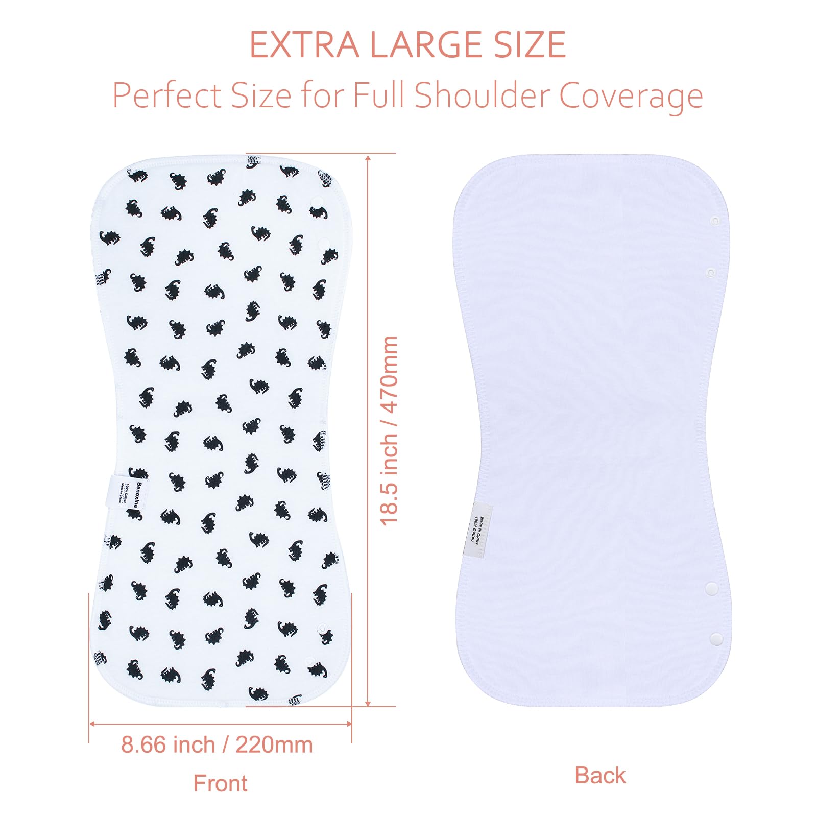 Baby Burp Cloths & Baby Bibs 2-in-1 Design Large Size 3 Layers Thicken 100% Cotton Super Absorbent and Soft Baby Spit Up Burping Rags Baby Burp Cloth Set for Boys and Girls 12 Pack