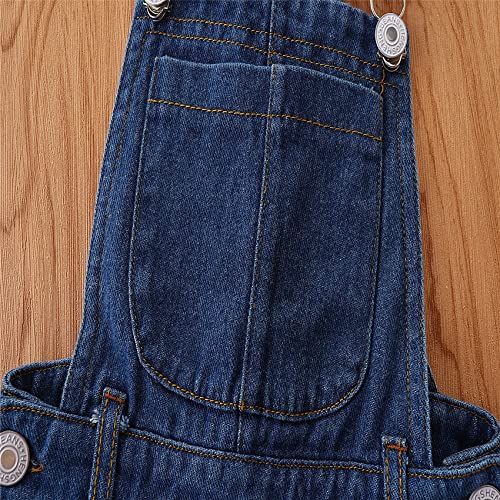 Infant Toddler Girls Overall Jeans Bell Bottoms Suspender Flare Pants Ripped Denim Trousers Two Layers Ruffle Leggings