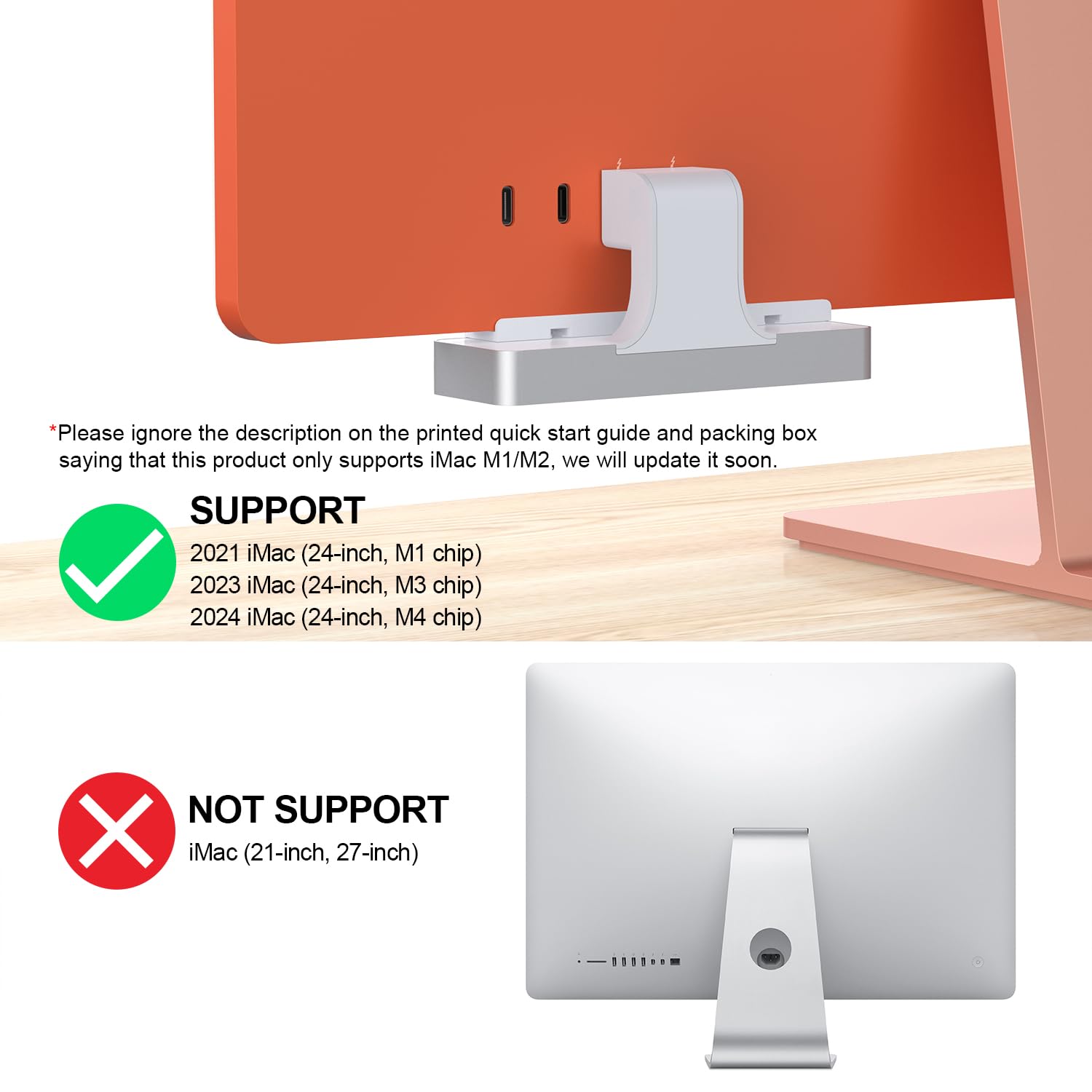 Qwiizlab USB C Hub, 6-in-1 Adapter, USB-C 10Gbps, USB-A 5Gbps, Card Readers 104MB/s, Compatible with iMac 24-inch 2024/2023/2021 M4/M3/M1