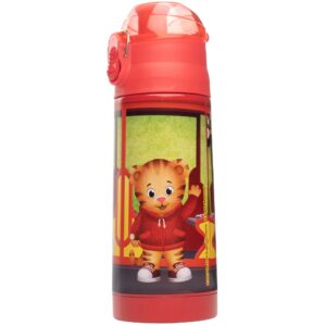 daniel tiger 13 oz insulated water bottle with latching lid - easy to use for kids - reusable spill proof & bpa-free, keeps drinks cold for hours, fits in lunch boxes & bags, fun xmas gift for school