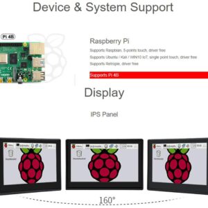 3.5" DPI Touch LCD 640x480, DPI666 262K Colors 60Hz Refresh Rate IPS Display Capacitive Screen, Toughened Glass Cover,for Raspberry Pi 4B/3B+/3A+/Pi Zero/Pi Zero 2W/Compute Module 4