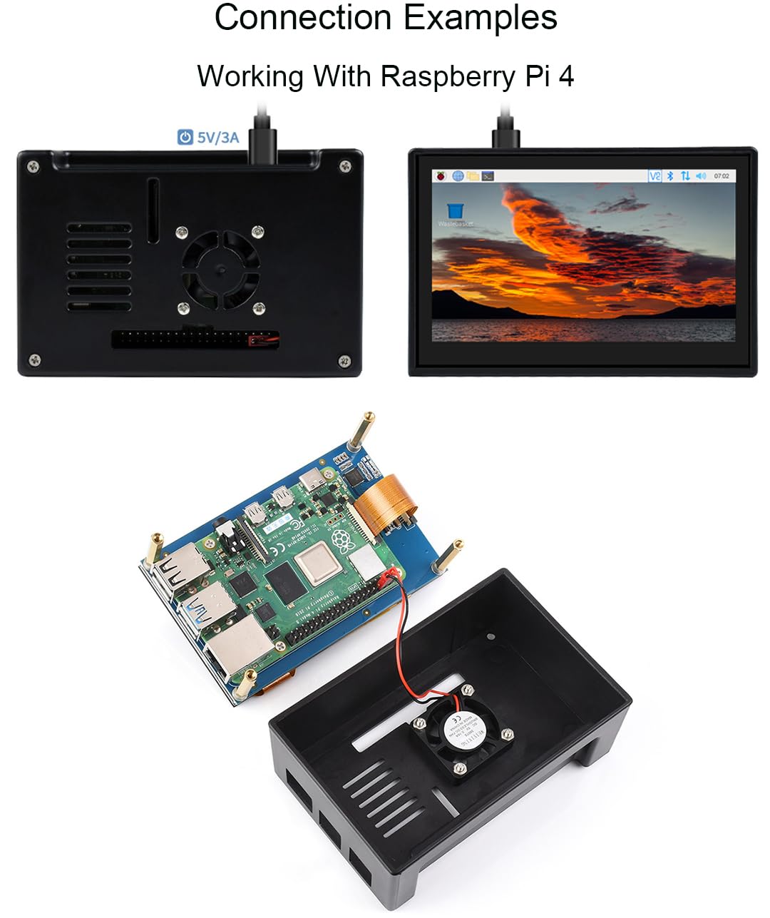 3.5" DPI Touch LCD 640x480, DPI666 262K Colors 60Hz Refresh Rate IPS Display Capacitive Screen, Toughened Glass Cover,for Raspberry Pi 4B/3B+/3A+/Pi Zero/Pi Zero 2W/Compute Module 4