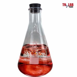 TN Lab Erlenmeyer Conical Borosilicate Glass Flask 1000ml 1L with Rubber Stopper