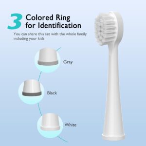 Replacement Brush Heads for Waterpik Sonic Fusion 2.0 Flossing Toothbrush with Cover, Compact, 3 Count White, Soft Bristles