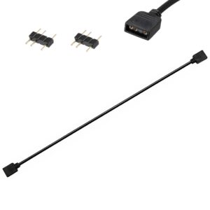 besvalo argb extension cable 3 pin, argb interface extension cable, 5 v 3-pin connector hub, 12 inches, 1-1