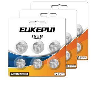 eukepui cr1632 battery,dl1632 3v lithium battery-18 count