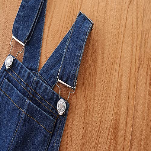 Infant Toddler Girls Overall Jeans Bell Bottoms Suspender Flare Pants Ripped Denim Trousers Two Layers Ruffle Leggings