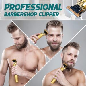 Professional Hair Trimmer for Men Zero Gapped Cordless Hair Clipper Professional Haircut & Grooming Kit for Men USB Rechargeable Tribal Hair Trimmer (Gold)