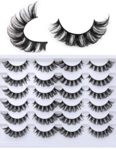 fake eyelashes wispy faux mink lashes d curly fluffy false lashes russian strip lashes pack by kiromiro