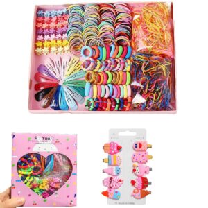 786 pcs colorful hair clips, ties, ponytail holders, rubber bands for girls and toddlers hair accessories set