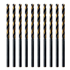 maxtool no.19 10pcs identical jobber length drills dia 0.166 hss m2 twist drill bits wire gauge gage numbered straight shank drills; jbn02h10r19p10