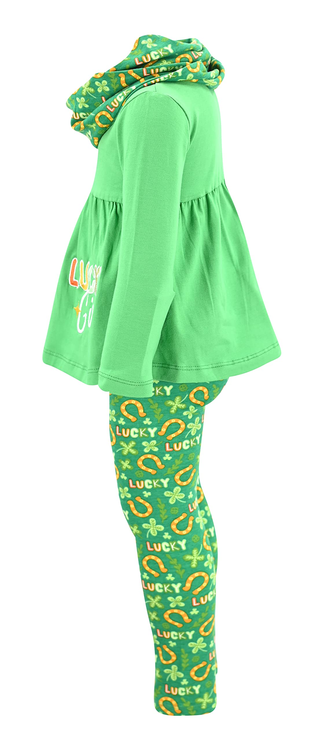 Unique Baby Girls 3 Piece St Patricks Day Lucky Girl Outfit (5Y, Green)