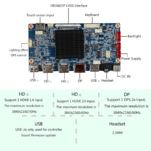 VSDISPLAY HDMI DP LCD Controller Driver Board for 28 inch M280DGJ 4K 3840x2160 60HZ LCD Screen Display Picture in Picture