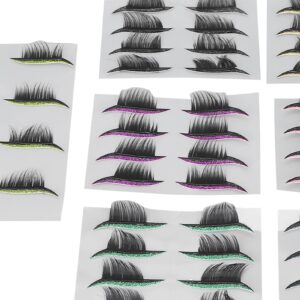 28 Pairs of False Eyelashes, 7 colors Reusable Eyelash Stickers Makeup Sticker Waterproof Eye Line Strip Stickers for Women Halloween Masquerade Carnival