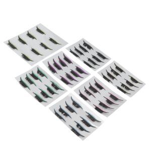 28 Pairs of False Eyelashes, 7 colors Reusable Eyelash Stickers Makeup Sticker Waterproof Eye Line Strip Stickers for Women Halloween Masquerade Carnival