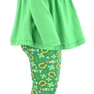 Unique Baby Girls 3 Piece St Patricks Day Lucky Girl Outfit (5Y, Green)