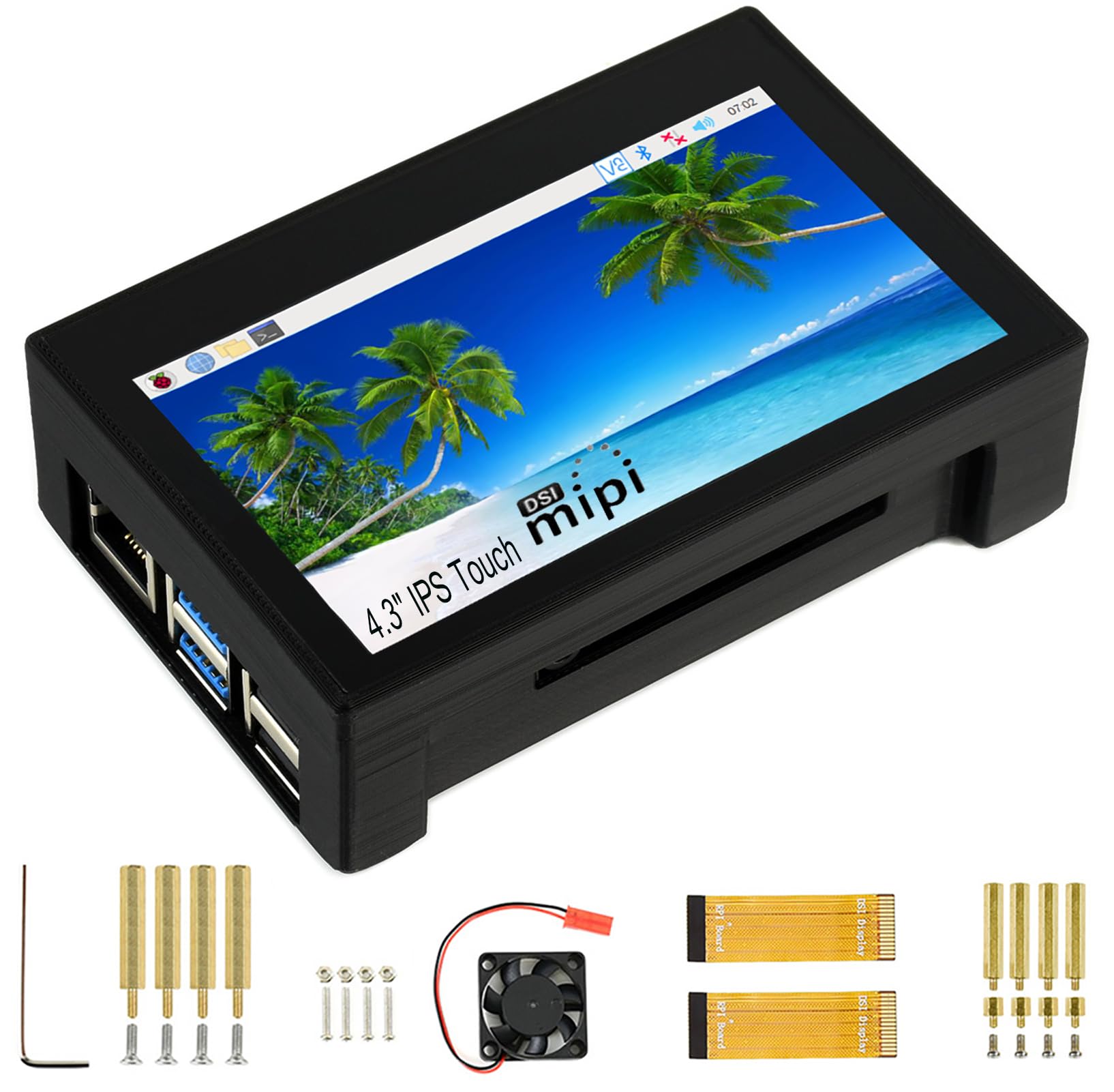 3.5" DPI Touch LCD 640x480, DPI666 262K Colors 60Hz Refresh Rate IPS Display Capacitive Screen, Toughened Glass Cover,for Raspberry Pi 4B/3B+/3A+/Pi Zero/Pi Zero 2W/Compute Module 4