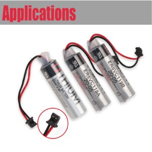 WELLVEUS 5Pcs ER6V/3.6V Compatible with Toshiba ER6VC119A ER6V119B 2400mAh Lithium Battery for M70 M60 PLC