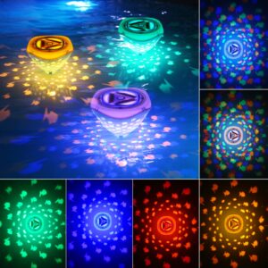 swimming floating pool lights, fish pattern 3pcs color changing underwater pool light that float, 4 colors 2 modes, glow hot bath tub kids toy led light up decor (3aaa batteries powered not included)