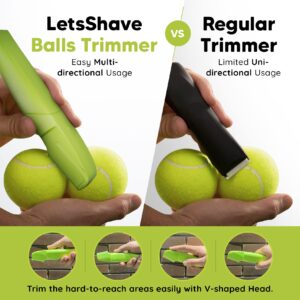 LetsShave Manscape Body Hair Trimmer for Men and Women, Ball Trimmer Men, Pubic Hair Trimmer, Waterproof No Nicks Shaver, Mens Body Groomer with V-Shaped Head, Anti Snagging Body Shaver