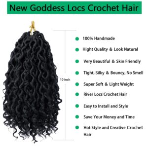 4 Packs Faux Locs Crochet Hair 36 Inches locs Super Long New Soft Locs Crochet Braids Pre-looped Curly Wavy Goddess Locs Braiding Hair for Women Synthetic Hair Extensions （18 strands/pc，#1B）