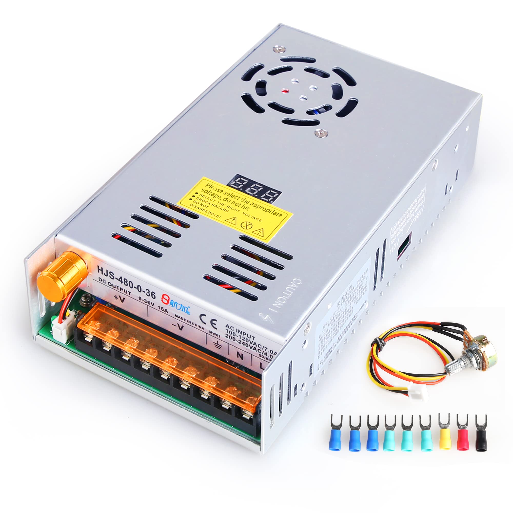 480W 36V DC Power Supply Adjustable DC Power Voltage Converter, AC 110V-220V to DC 0-36V Module Switching Power Supply Digital Display 480W Voltage Regulator Transformer Built in Cooling Fan