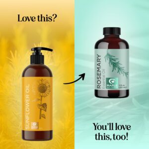 Sunflower Oil for Hair Skin and Nails - Aromatherapy Carrier Oil for Essential Oils Mixing and Hair Oil - Body Oil Cleanser for Face Anti Aging Skin Care and Moisturizing Body Oil for Dry Skin 16oz