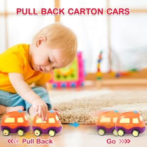 Baby Toy Cars for 1 Year Old Boy Pull Back Cars Toddler Toys Age 1-2 Cartoon Truck Toys for 2 Years Old Boy Town Vehicles Baby Toys 12-18 Months First Birthday Gifts for 1 2 3 Year Old Boys Girls