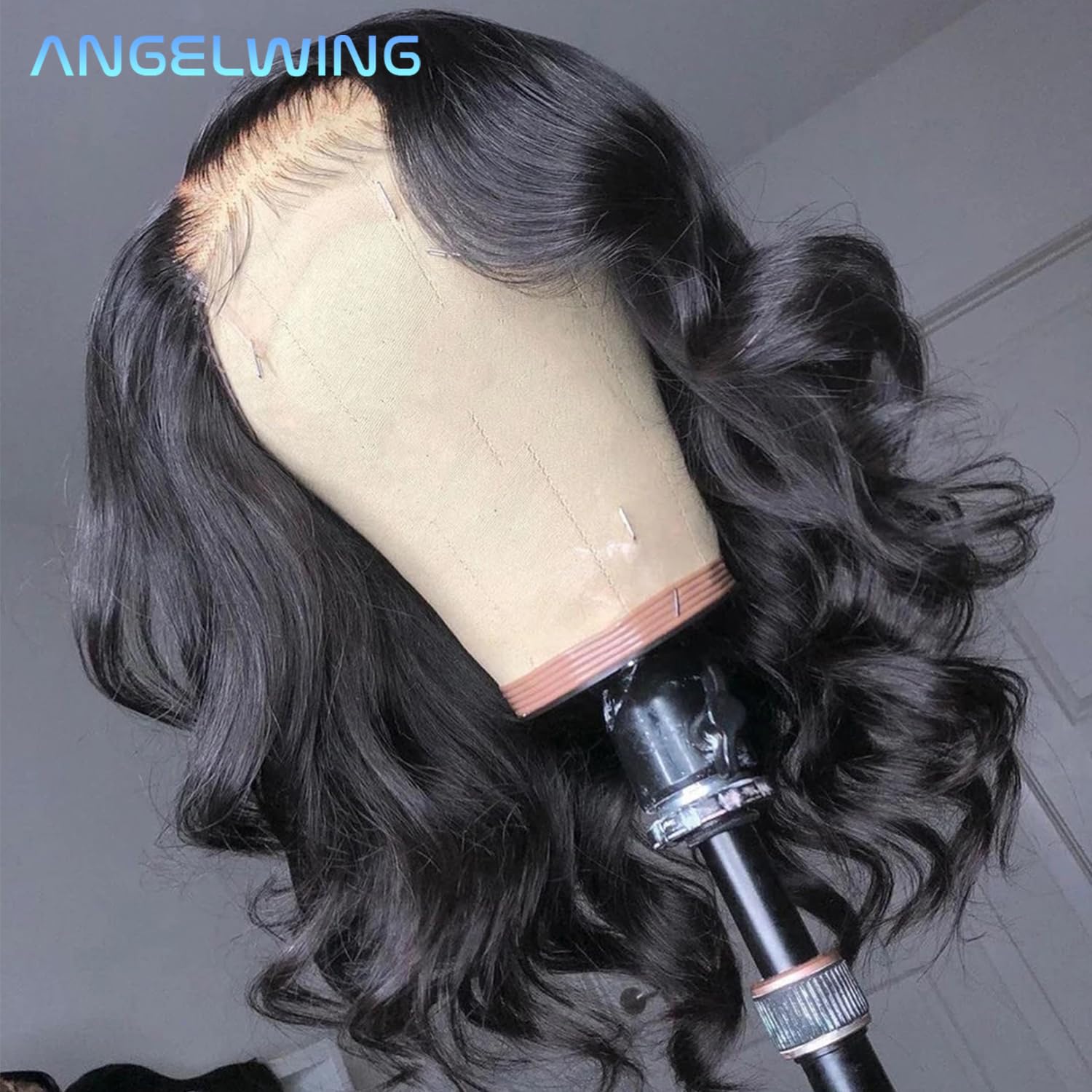 Angelwing Headband Wigs Human Hair Body Wave 22 Inch Brazilian Virgin Hair for Black Women Glueless None Lace Front Wig Headband Wig 150% Density Wigs Natural Color