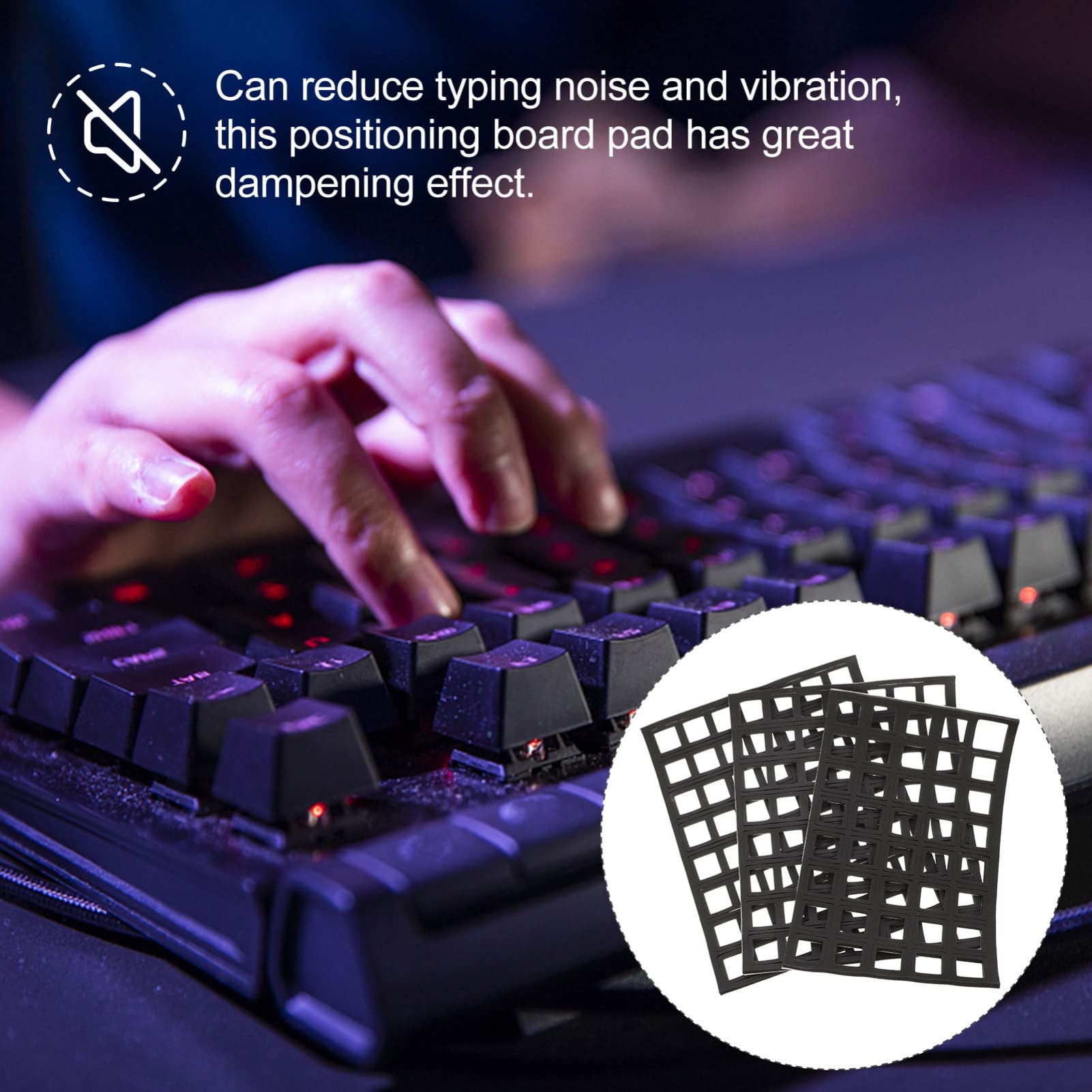 SOLUSTRE 1 Set Keyboard Keyboard Pad Korean Sponge Sponge Positioning Plate Accessories Mechanical Keyboard Damper Sticker Keyboard Sound Reducers Keyboard pad