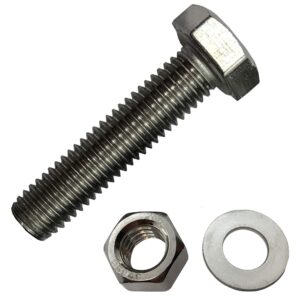 1/2" -13 x 4. 304-STAINLESS Steel Bolts, Nuts & WASHERS - 18-8 HEX Head Bolt - 304 Grade. General Purpose - Bolts + Nuts + Washers - 1/2 in x 4 in (5)