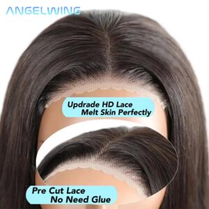 Angelwing Headband Wigs Human Hair Body Wave 22 Inch Brazilian Virgin Hair for Black Women Glueless None Lace Front Wig Headband Wig 150% Density Wigs Natural Color