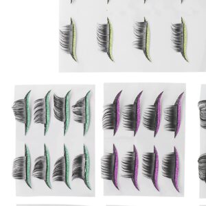 28 Pairs of False Eyelashes, 7 colors Reusable Eyelash Stickers Makeup Sticker Waterproof Eye Line Strip Stickers for Women Halloween Masquerade Carnival