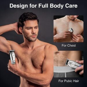 PRITECH Hair Trimmer for Men - Cordless, Rechargeable, T-Shaped Ceramic Cutter Head, One-Touch Switch, LED Display, Professional Motor, Low Noise Warranty