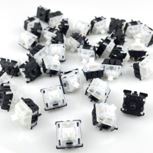 Gateron KS-3X47 Milky Keyboard Switches, MX 5 pin Linear Switches Suitable for Mechanical Keyboard RGB Lamp Shaft Body(35pcs,White)