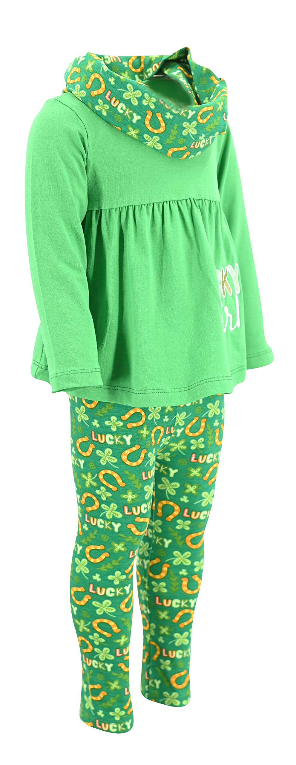 Unique Baby Girls 3 Piece St Patricks Day Lucky Girl Outfit (5Y, Green)