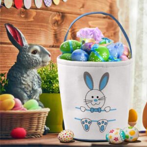 Easter Bunny Baskets for Kids Empty Egg Hunt Bags, Rabbit Buckets with Handle for Carrying Candy Cute Stuffed Easter Festival Gifts