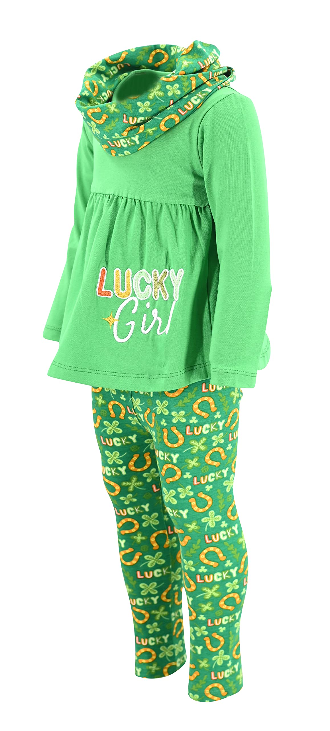 Unique Baby Girls 3 Piece St Patricks Day Lucky Girl Outfit (5Y, Green)