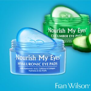 Fran Wilson Nourish My Eyes Eye Pads - Soothe Tired Eyes, Reduce Puffiness & Dark Circles, hydrates the skin around the eyes - 36 Count - Cooling & Refreshing, Instantly (Hyaluronic)