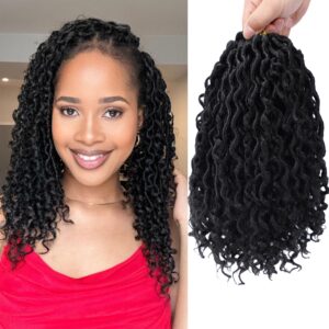 4 packs faux locs crochet hair 36 inches locs super long new soft locs crochet braids pre-looped curly wavy goddess locs braiding hair for women synthetic hair extensions （18 strands/pc，#1b）