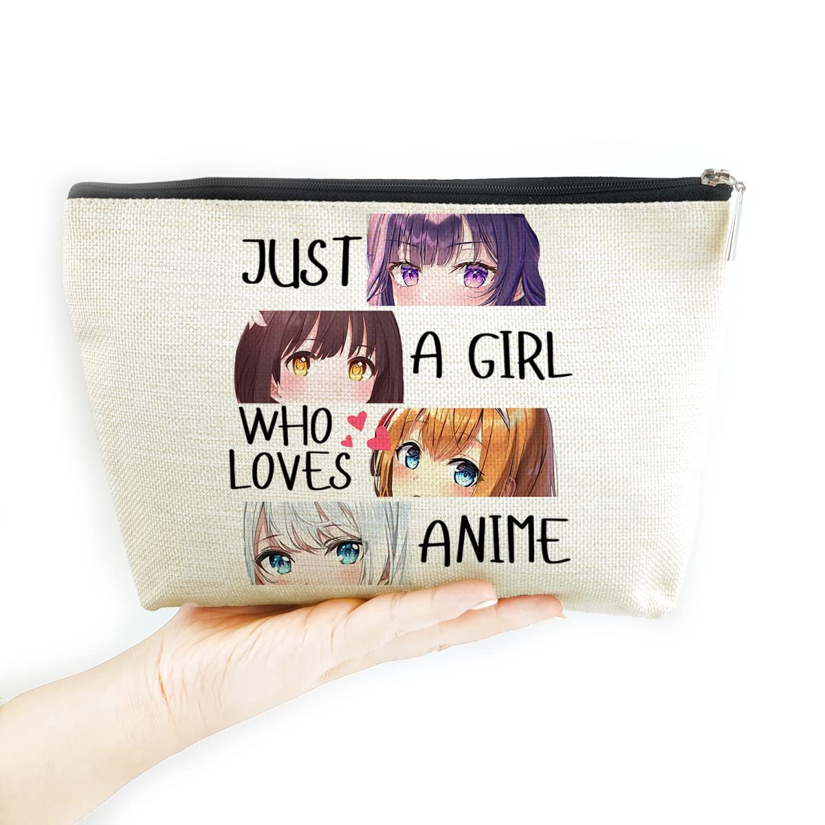 LANBAIHE Anime Fans Makeup Bag Gift - Just A Gir Who Really Loves Anime, Travel Cosmetic Bag For Her